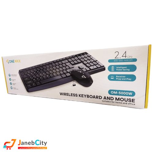کیبورد و موس بیسیم وان مکس مدل OM-5000W - جانب سیتی